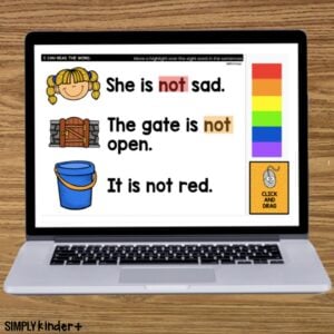 Digital Sight Word Not- Dolch, PrePrimer, Fry - Simply Kinder ...
