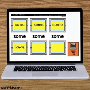 Digital Sight Word Some- Dolch, First, Fry - Simply Kinder + Printable ...