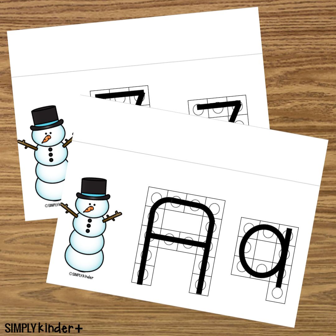 Snowman Letters Snap Block Cubes Center - Simply Kinder + Printable ...
