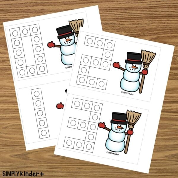 Snowman Numbers Snap Block Cubes Center - Simply Kinder + Printable ...