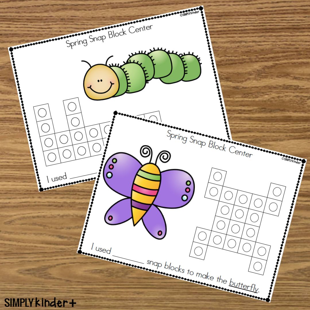 Spring Bugs Snap Block Cubes Center - Simply Kinder + Printable Membership