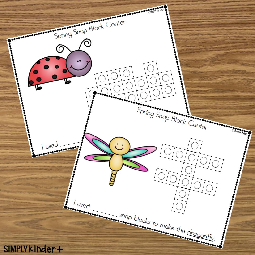 Spring Insects Snap Block Cubes Center - Simply Kinder + Printable ...