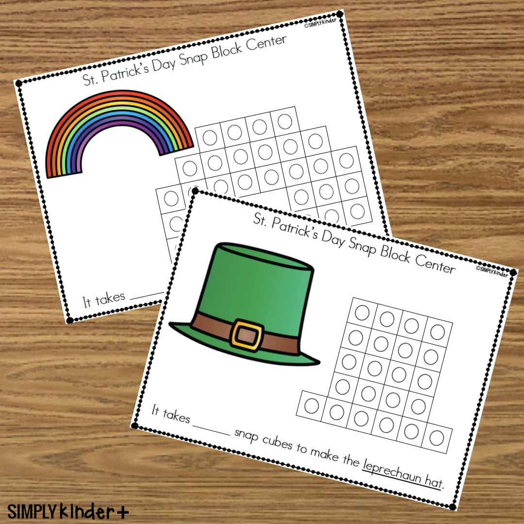 St Patrick's Day Fun Snap Block Cubes Center - Simply Kinder Plus