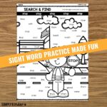Stop Sight Word Search And Find - Fry, Dolch PrePrimer - Simply Kinder ...