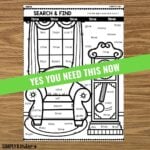 Time Sight Word Search And Find - Fry, Dolch PrePrimer - Simply Kinder Plus