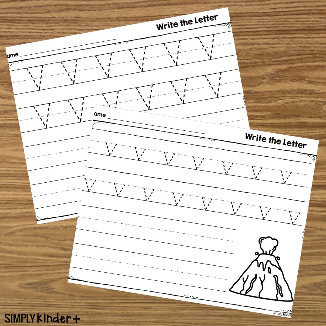 Letter V Write the Letter Page - Simply Kinder Plus