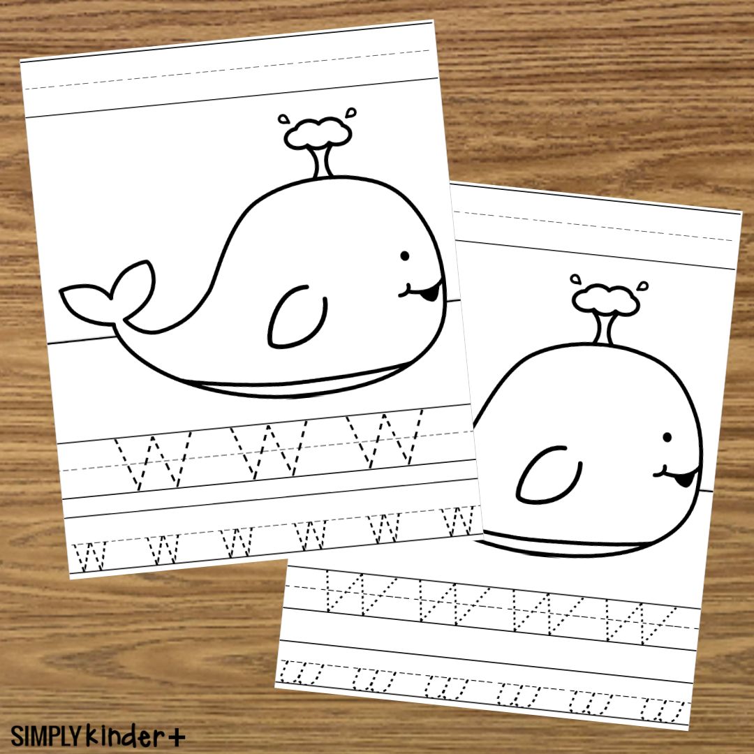 Letter W Write the Letter Picture Page - Simply Kinder + Printable ...