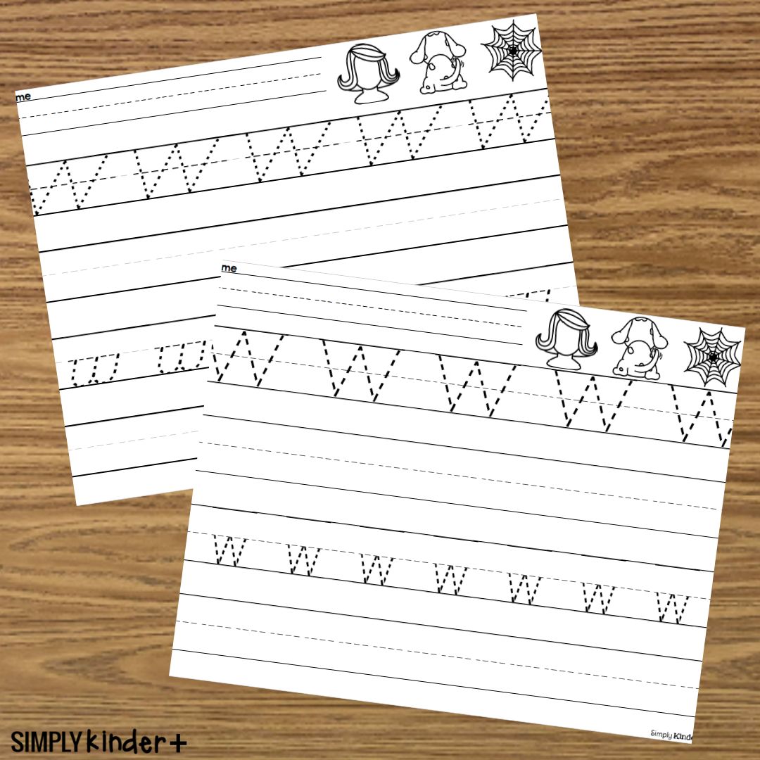 Letter W Write the Letter Small Pictures Page - Simply Kinder ...