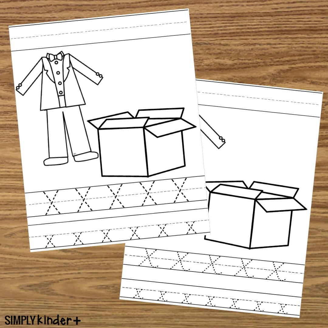 Letter X Write the Letter Picture Page - Simply Kinder + Printable ...
