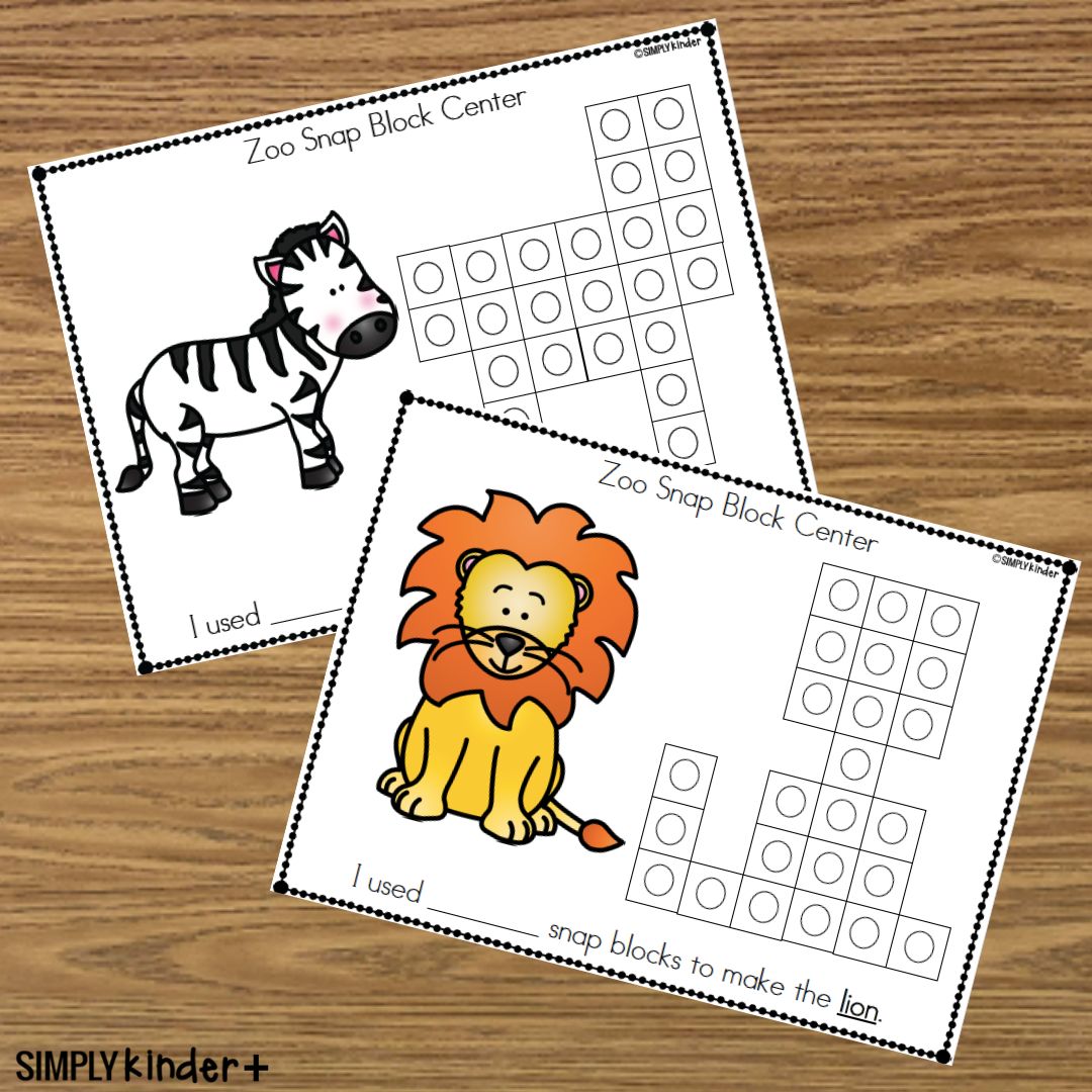 Fun Zoo Animal Snap Block Cubes Center - Simply Kinder + Printable ...