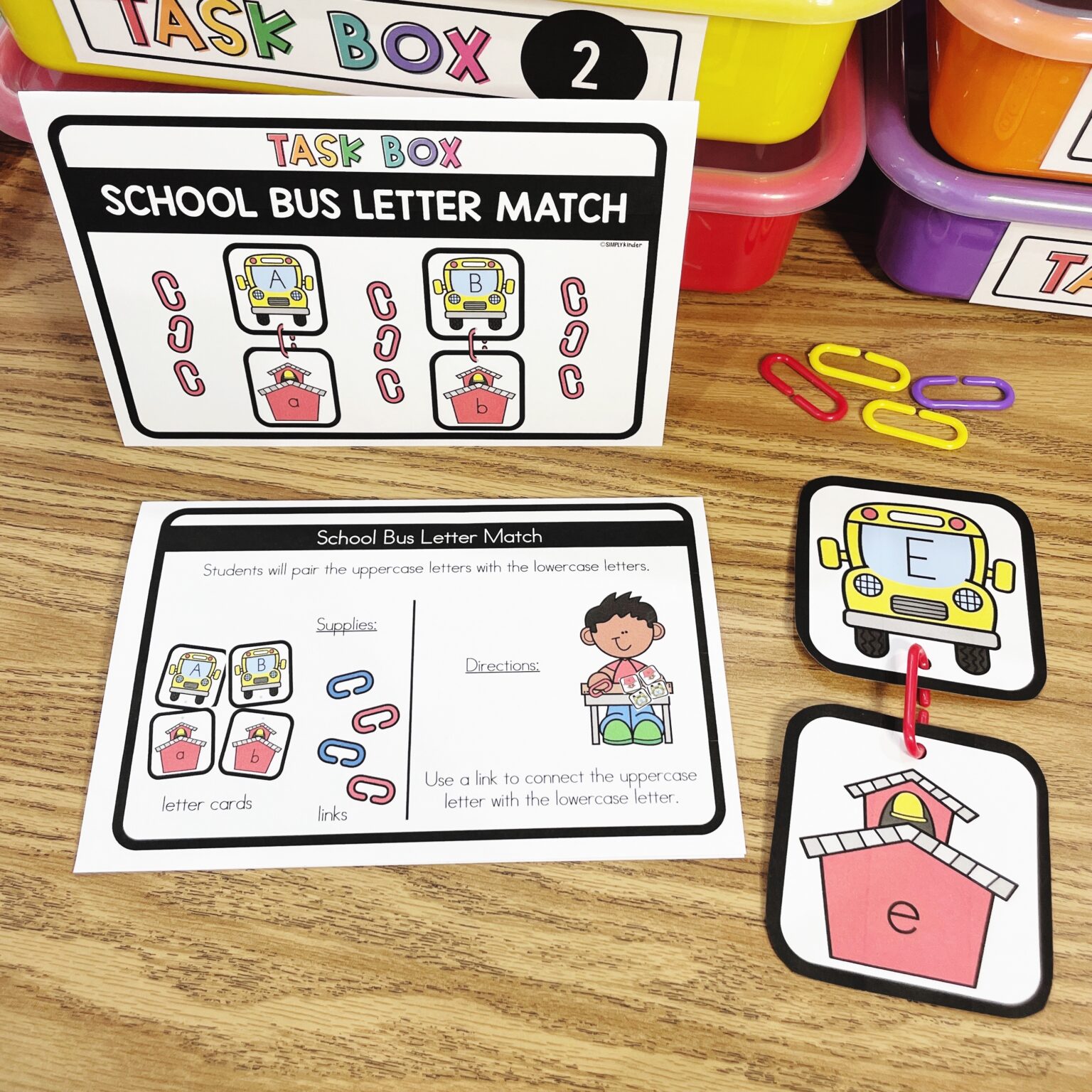 Back To School Uppercase and Lowercase Letters Task Boxes - Simply ...