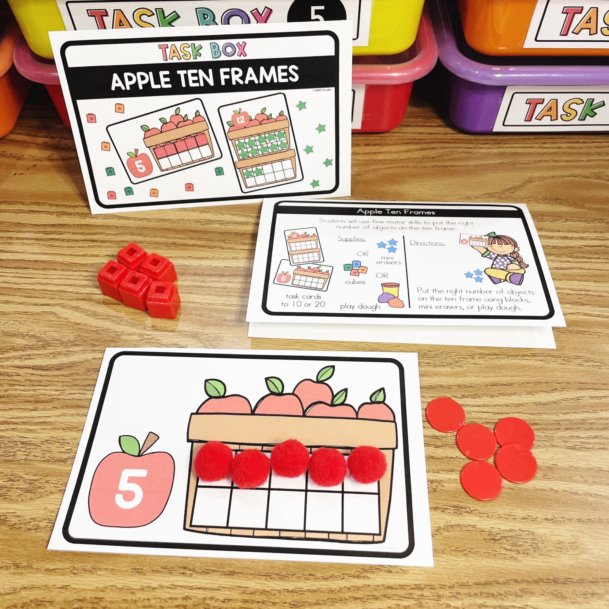 Ten Frame Apples - Simply Kinder + Printable Membership