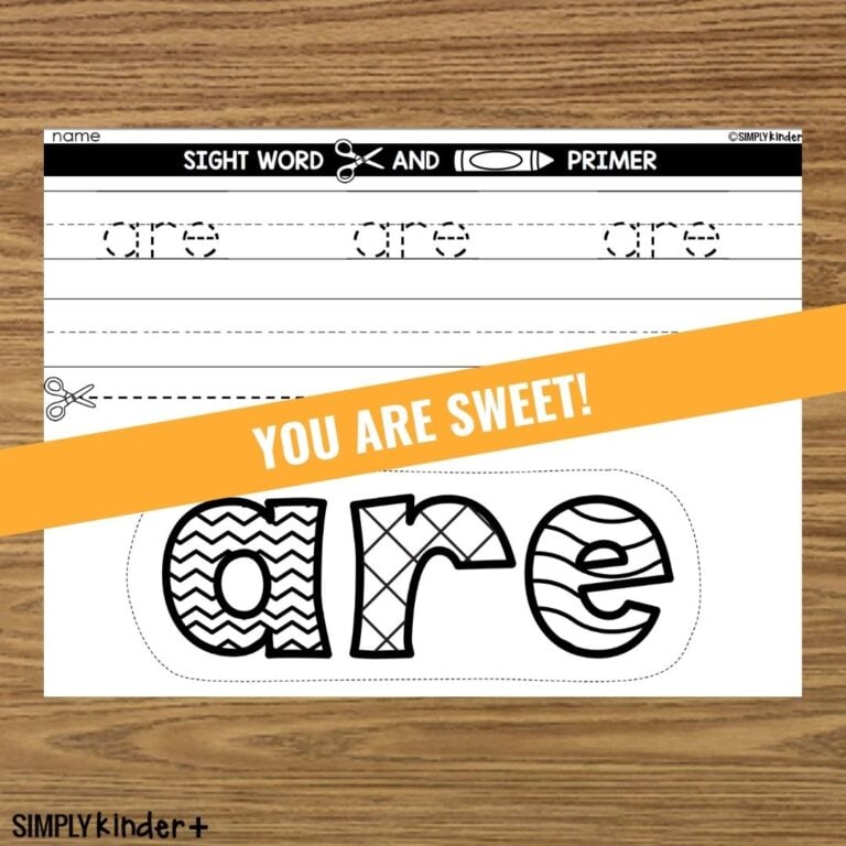 Are Sight Word Cut and Color - Primer - Simply Kinder + Printable ...