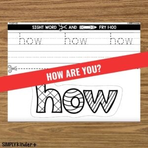 How Sight Word Cut and Color - Fry - Simply Kinder + Printable Membership