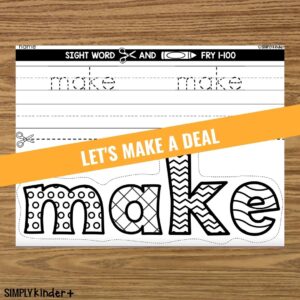 Make Sight Word Cut and Color - Fry - Simply Kinder + Printable Membership