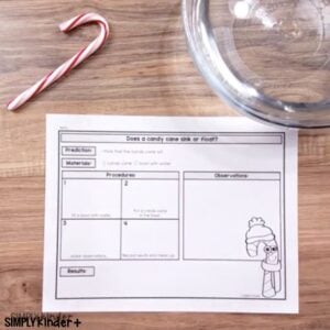 Candy Cane Science Experiments Sink or Float - Simply Kinder ...