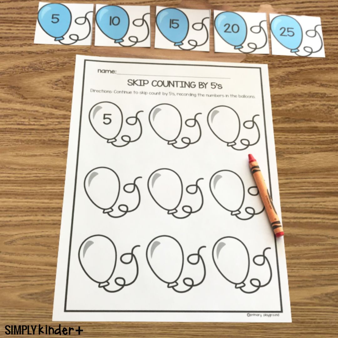 Skip Counting by 5s - Simply Kinder + Printable Membership