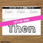 Then Sight Word Cut and Color - Fry - Simply Kinder + Printable Membership