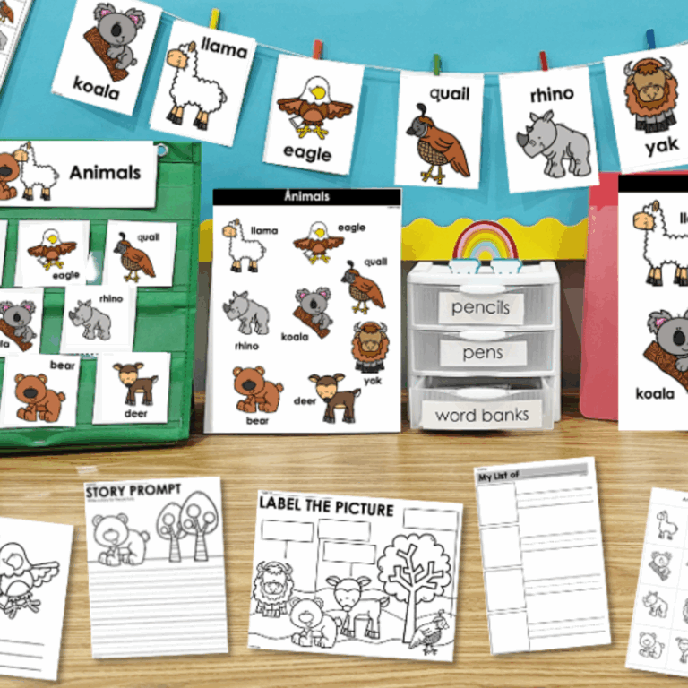 Animals Foldable Books - Word Bank Writing Center - Simply Kinder ...
