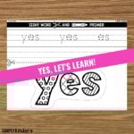 Yes Sight Word Cut and Color - Primer - Simply Kinder Plus