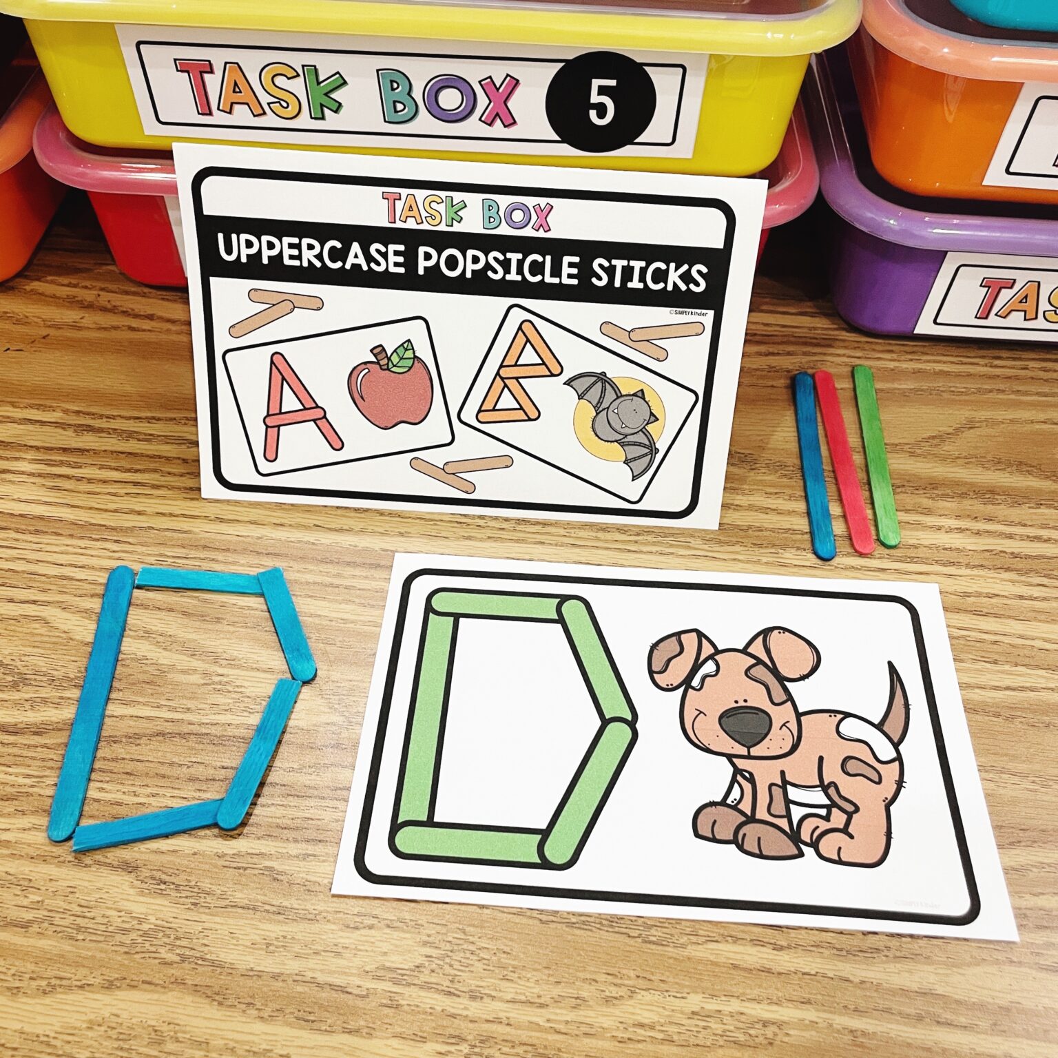 Alphabet Uppercase Letters Popsicle Sticks Morning Bins/Task Boxes ...