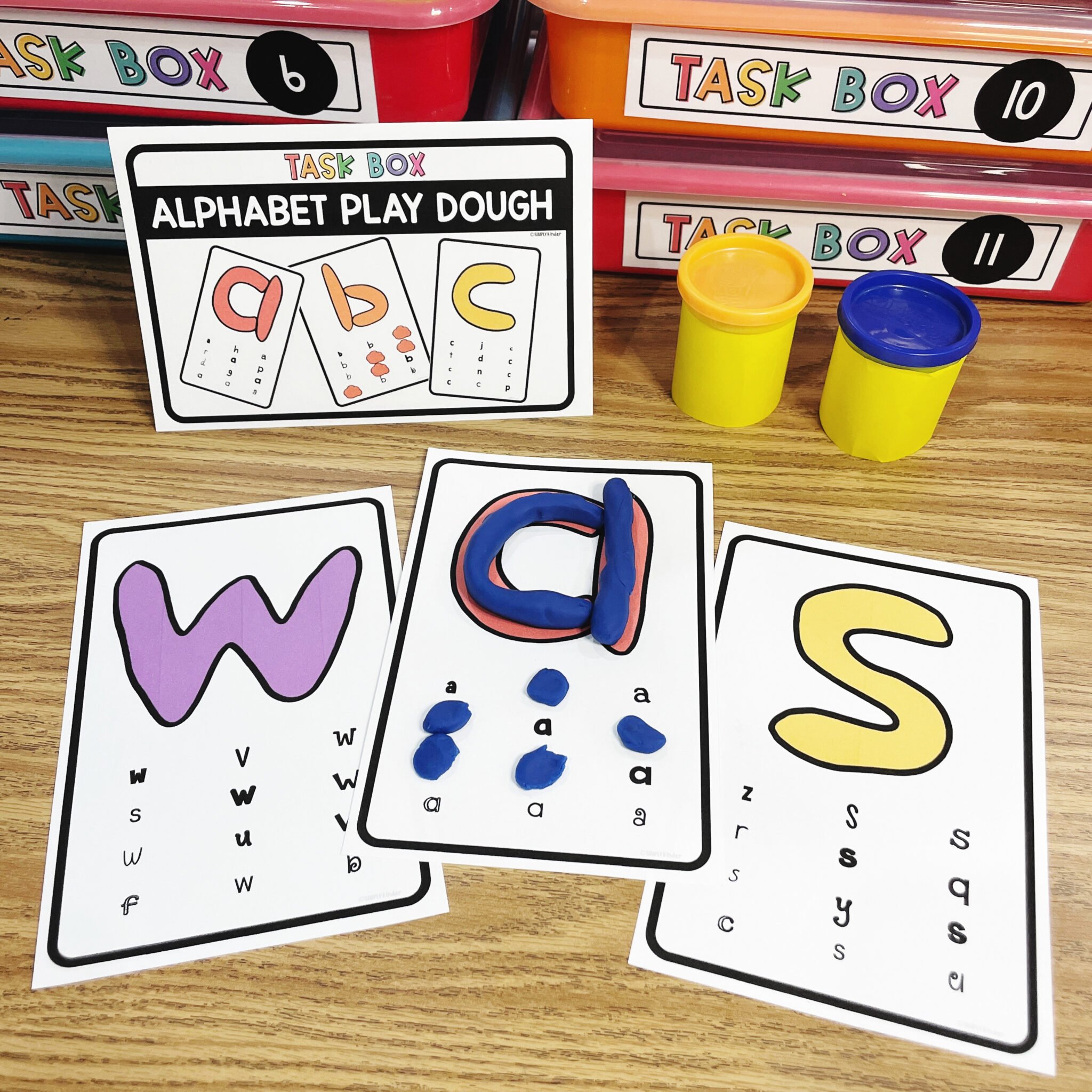 Alphabet Smash Playdough Cards Morning Bins/Task Boxes - Simply Kinder ...