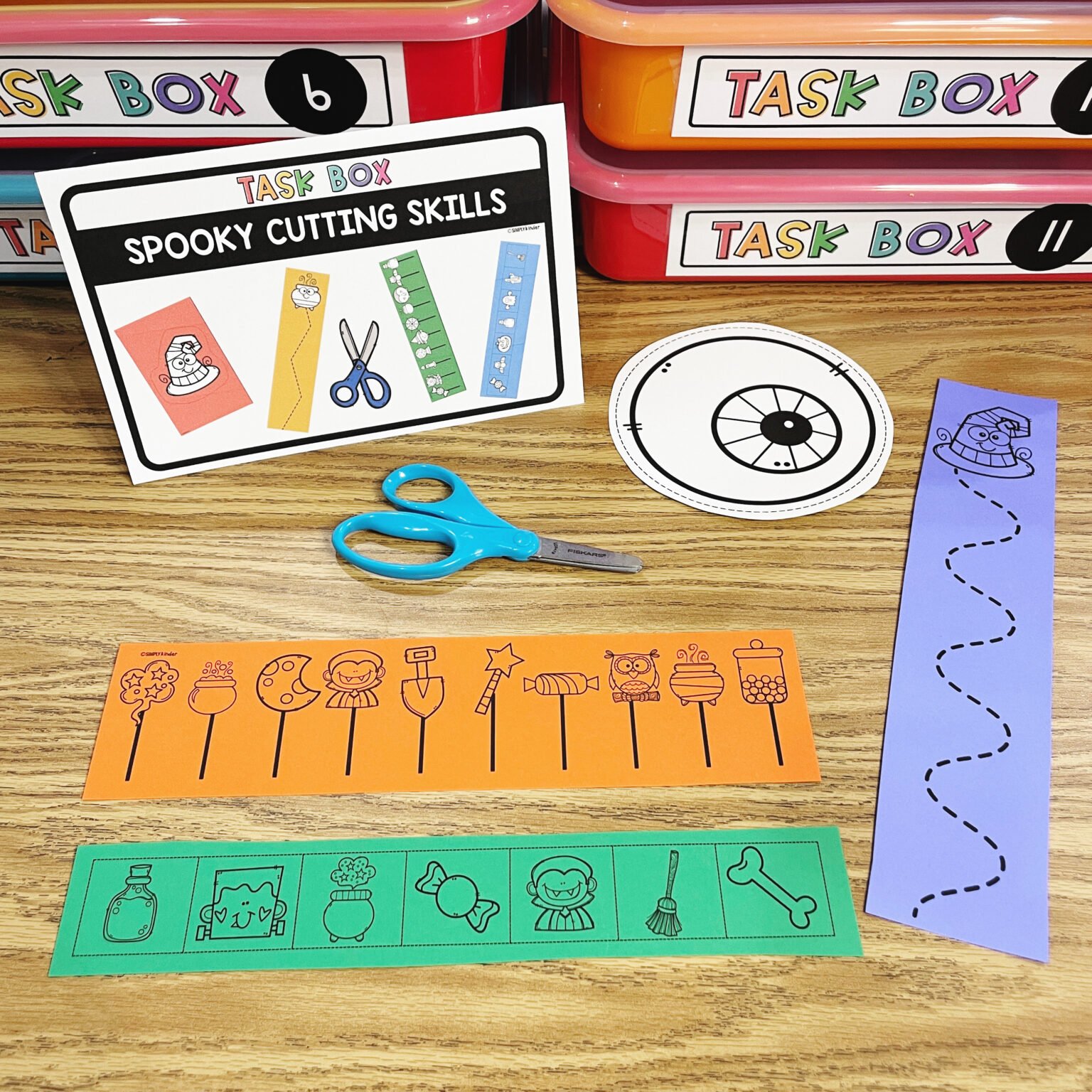 Spooky Cutting Lines Morning Bins/Task Boxes - Simply Kinder ...