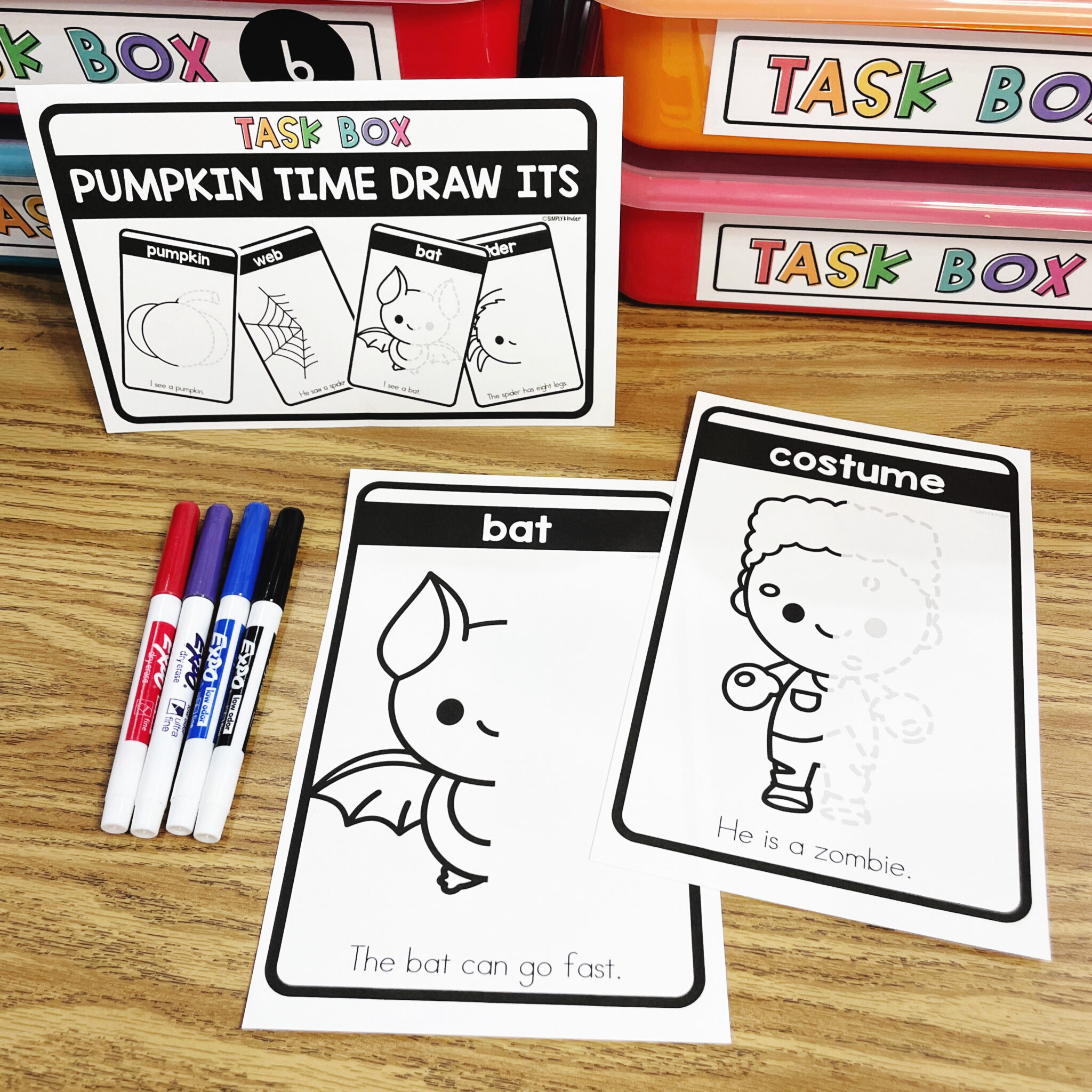 Pumpkin Time Draw Its Morning Bins/Task Boxes - Simply Kinder ...