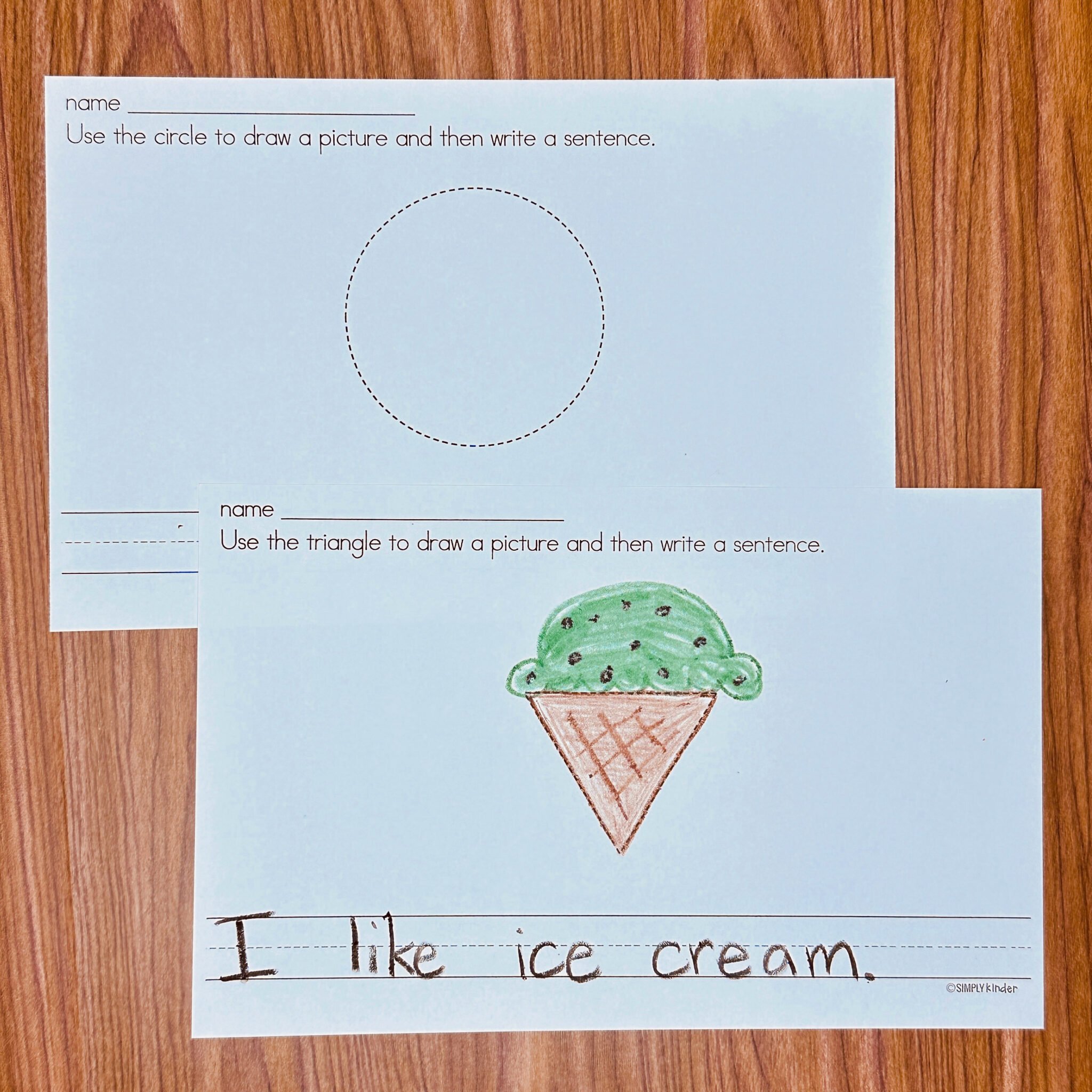 Shape Drawings Mini Printables - Simply Kinder + Printable Membership