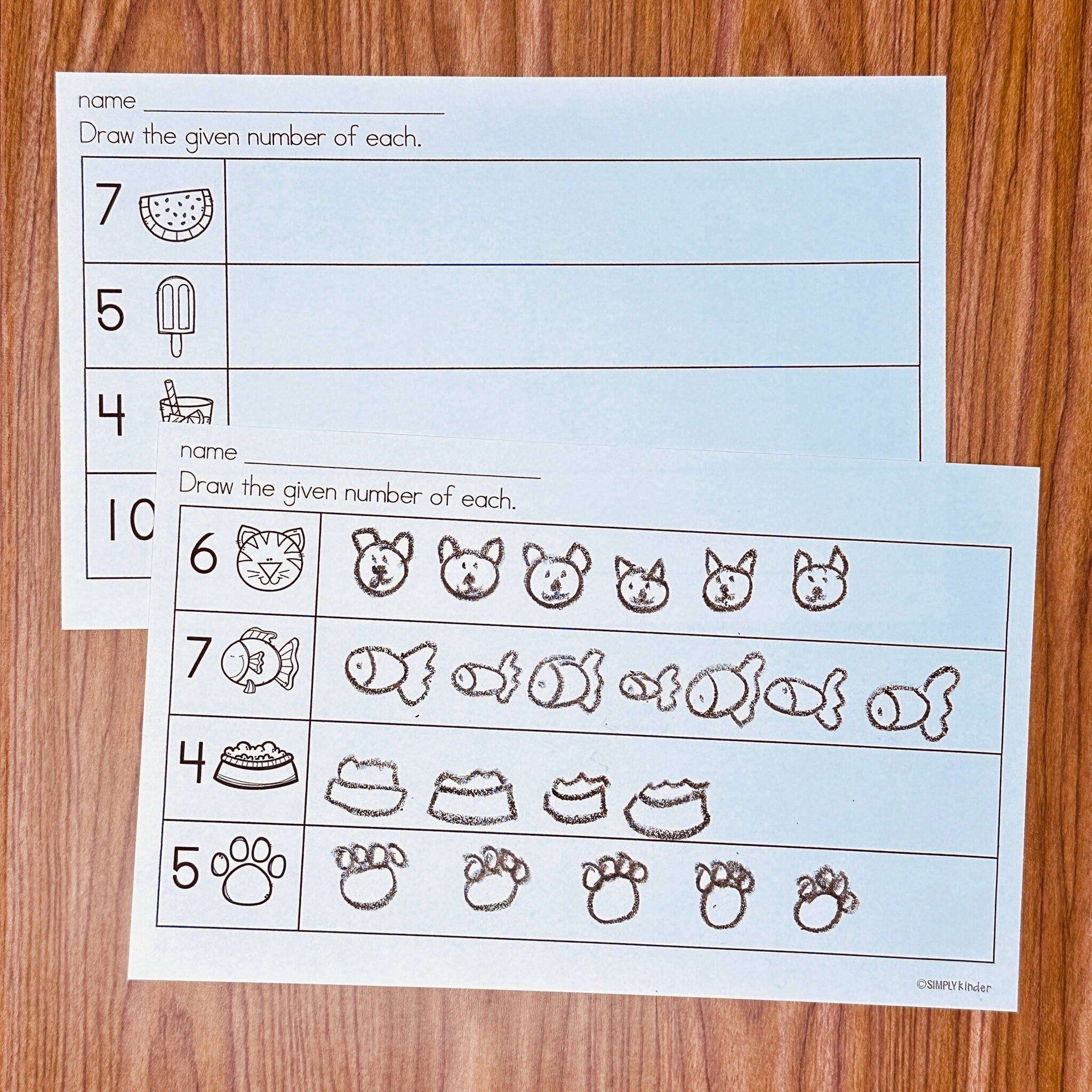 Count and Draw Mini Printables - Simply Kinder + Printable Membership