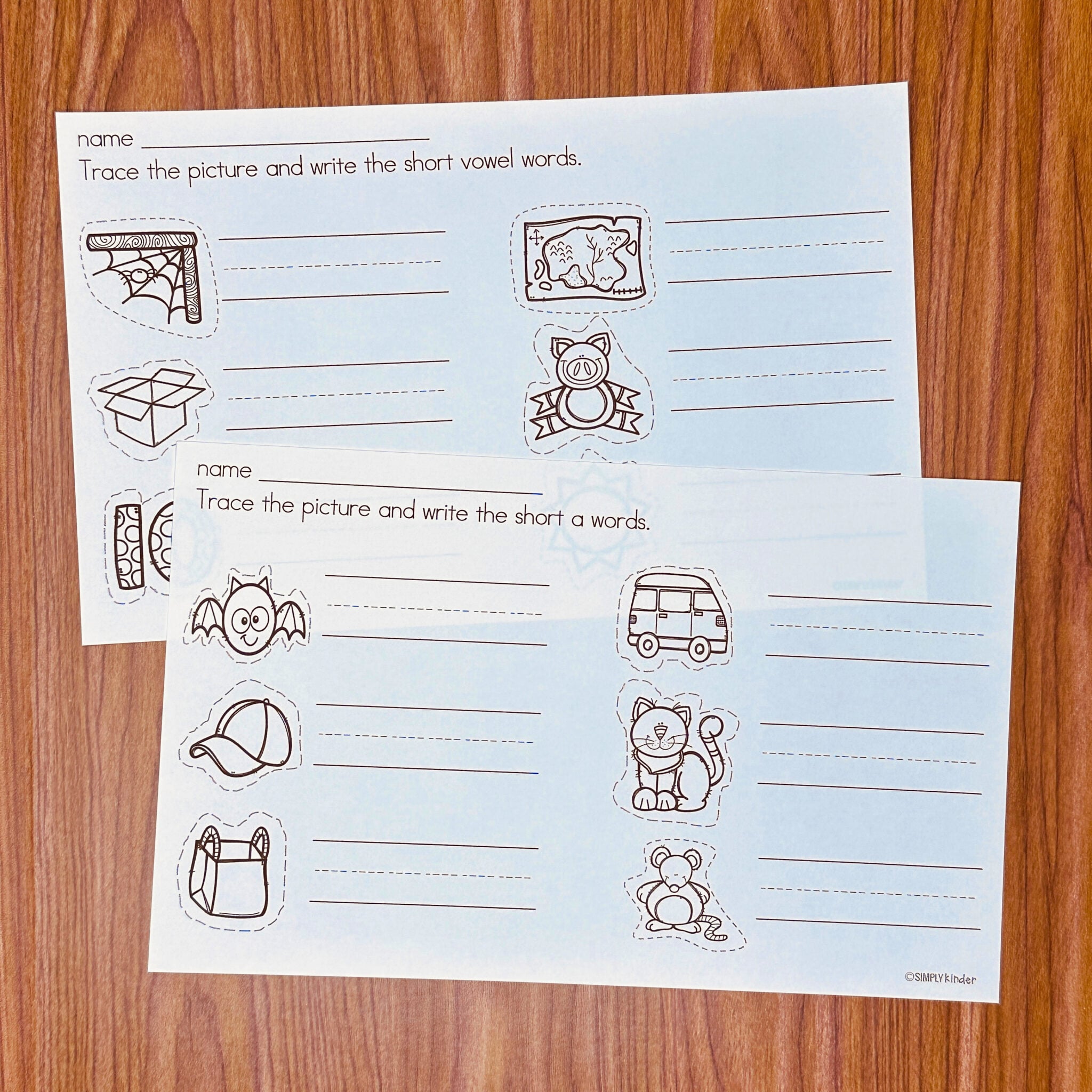 CVC Trace and Write Mini Printables - Simply Kinder + Printable Membership