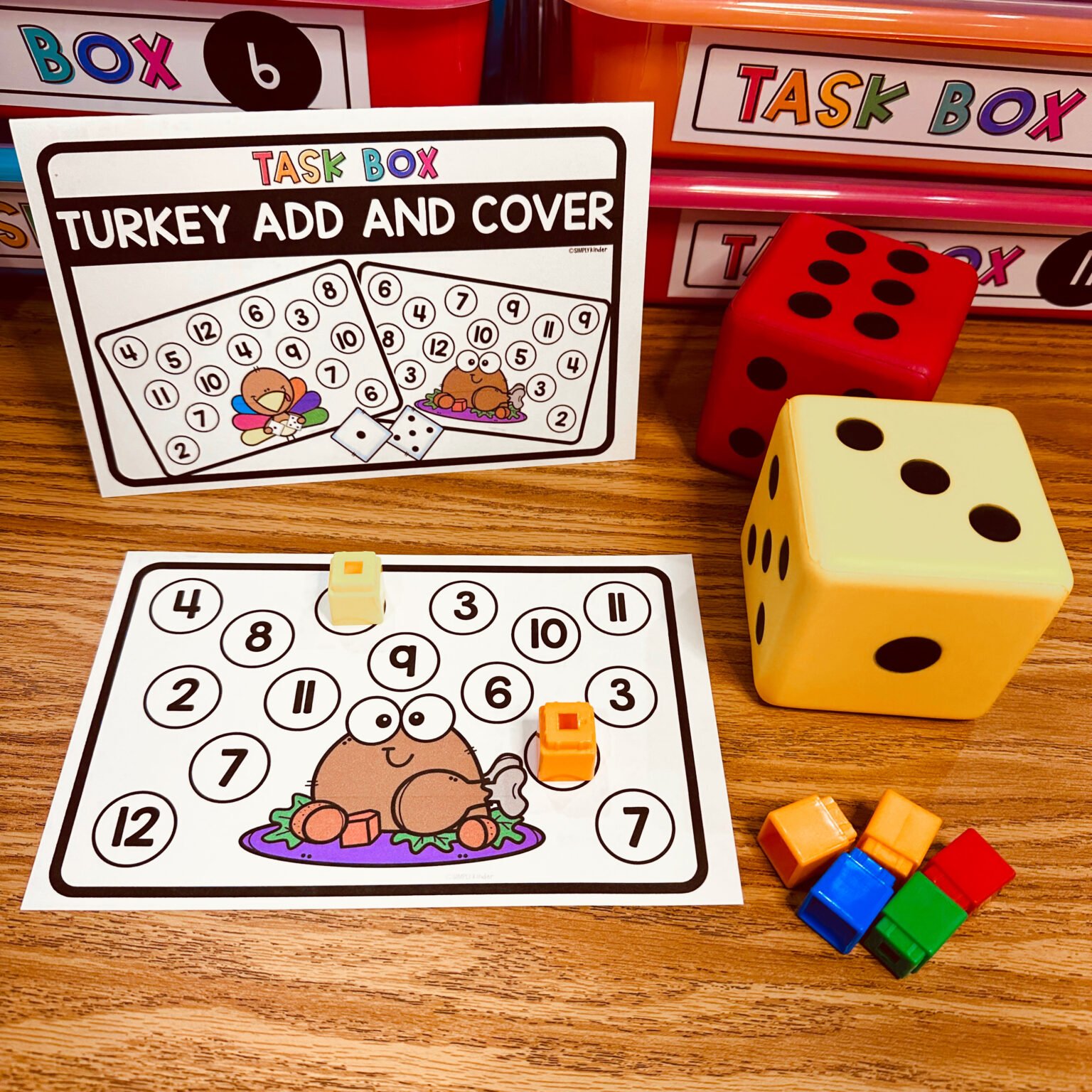 Turkey Add and Cover Morning Bins/Task Boxes - Simply Kinder ...