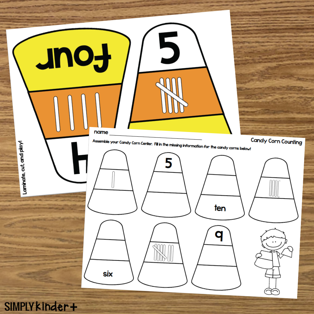 Candy Corn Counting Puzzle Center - Simply Kinder + Printable Membership