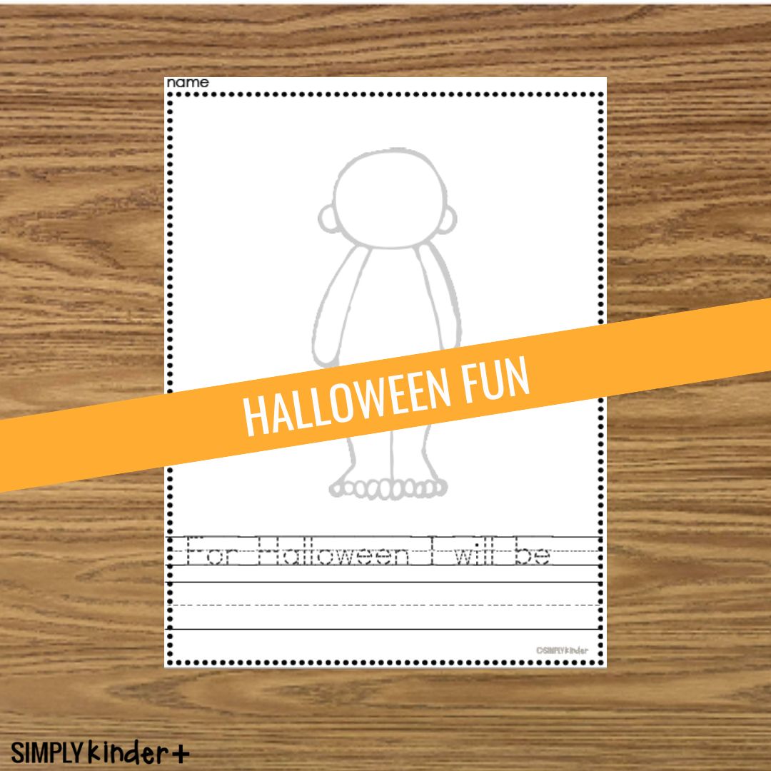 Halloween Costume Writing Activity - Simply Kinder + Printable Membership