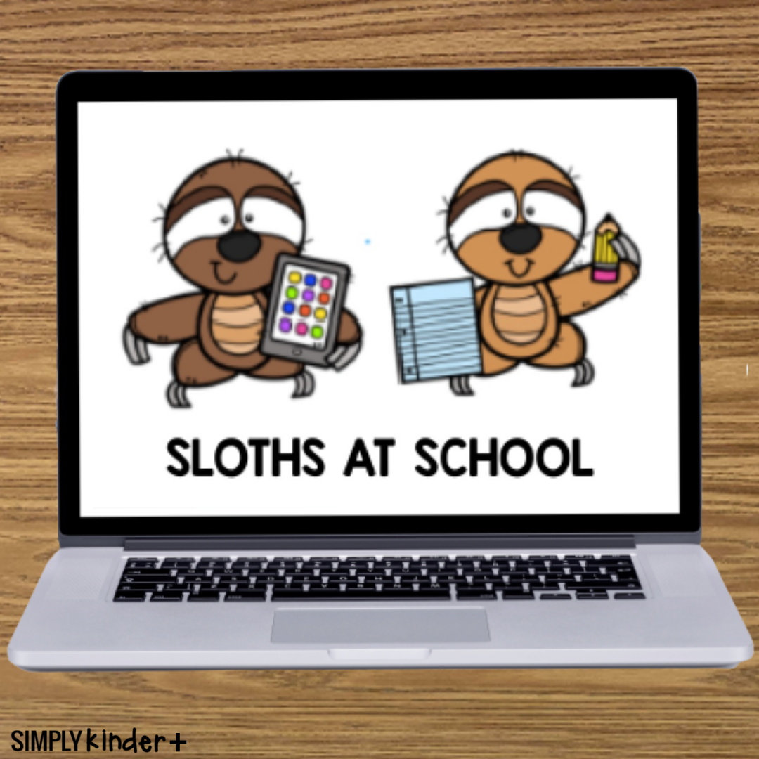 Sloths At School CVC Digital Word Work - Simply Kinder + Printable ...