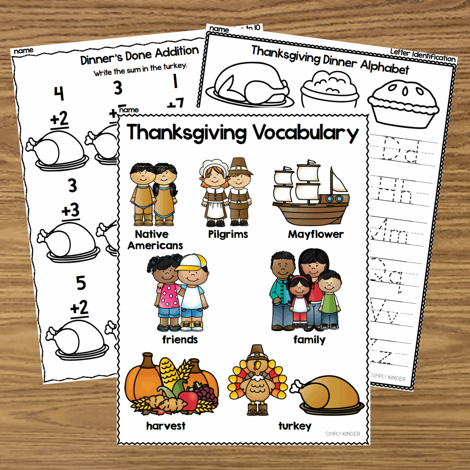 Thanksgiving No-Prep Printables - Simply Kinder + Printable Membership