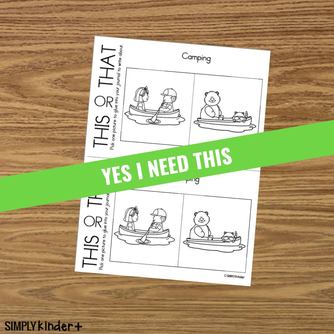 Camping This or That Writing Prompts - Simply Kinder + Printable Membership