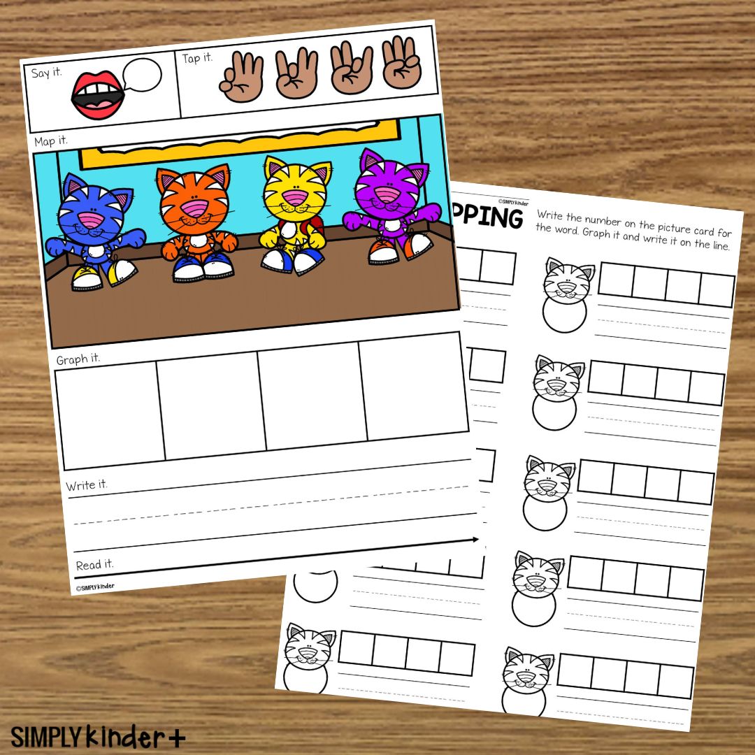 Cats Fall Word Mapping - Simply Kinder + Printable Membership