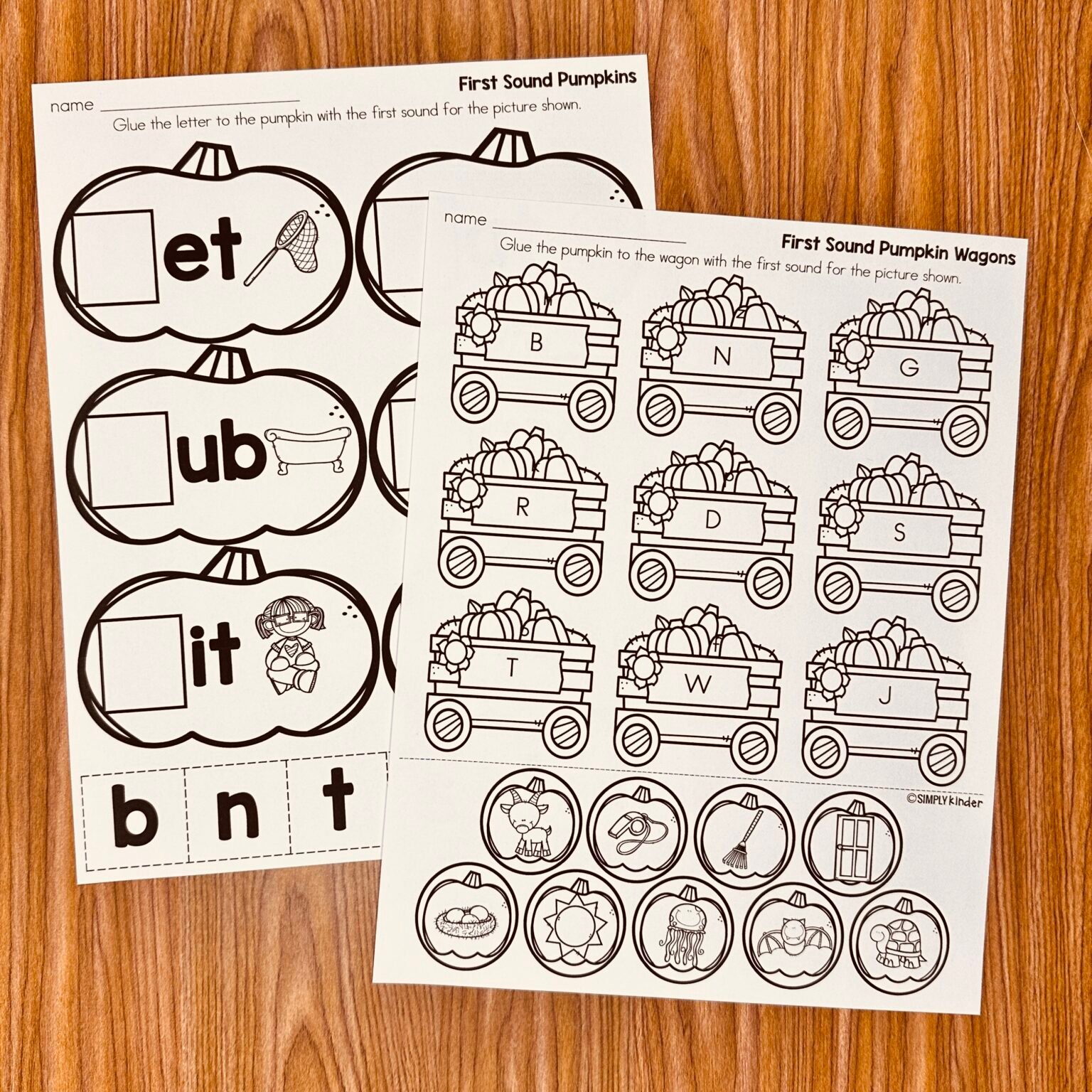 Pumpkin Initial Sounds Printables - Simply Kinder + Printable Membership