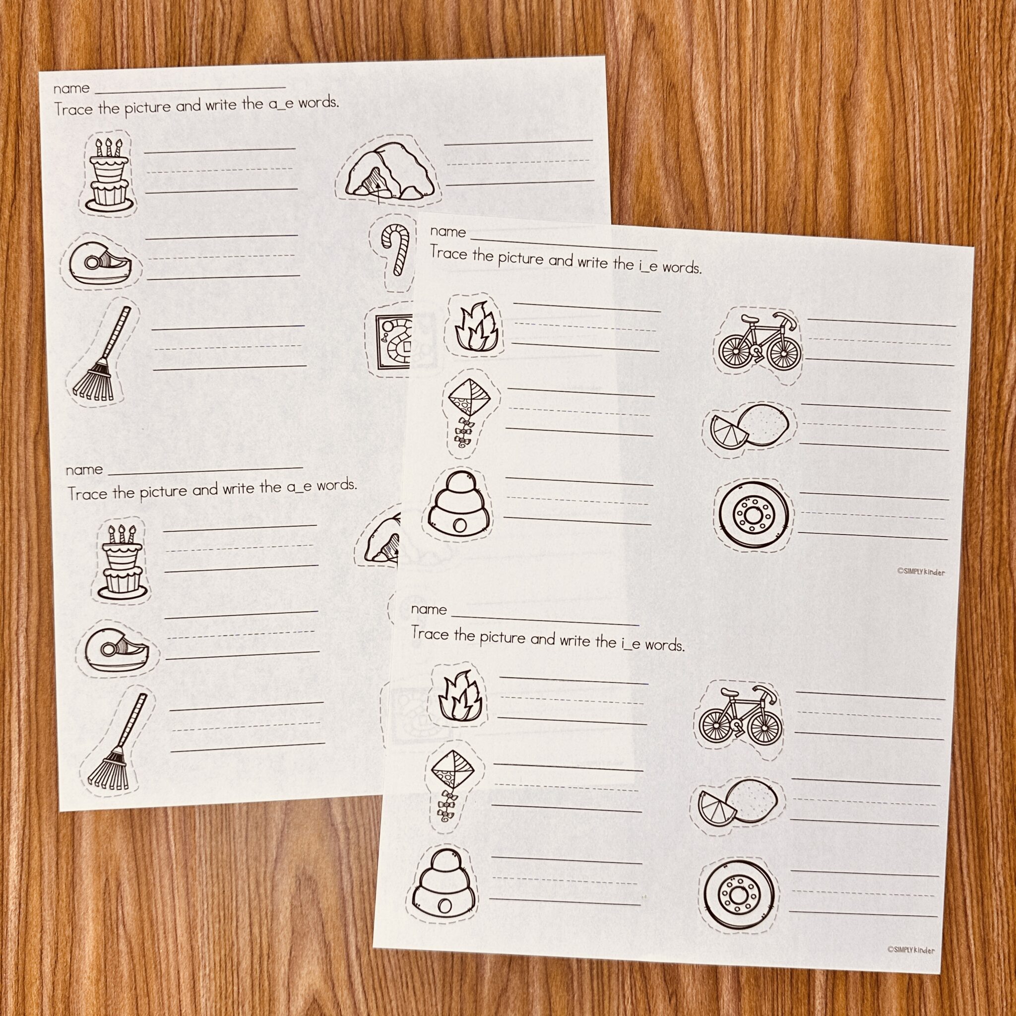 CVCe Trace and Write Mini Printables - Simply Kinder + Printable Membership