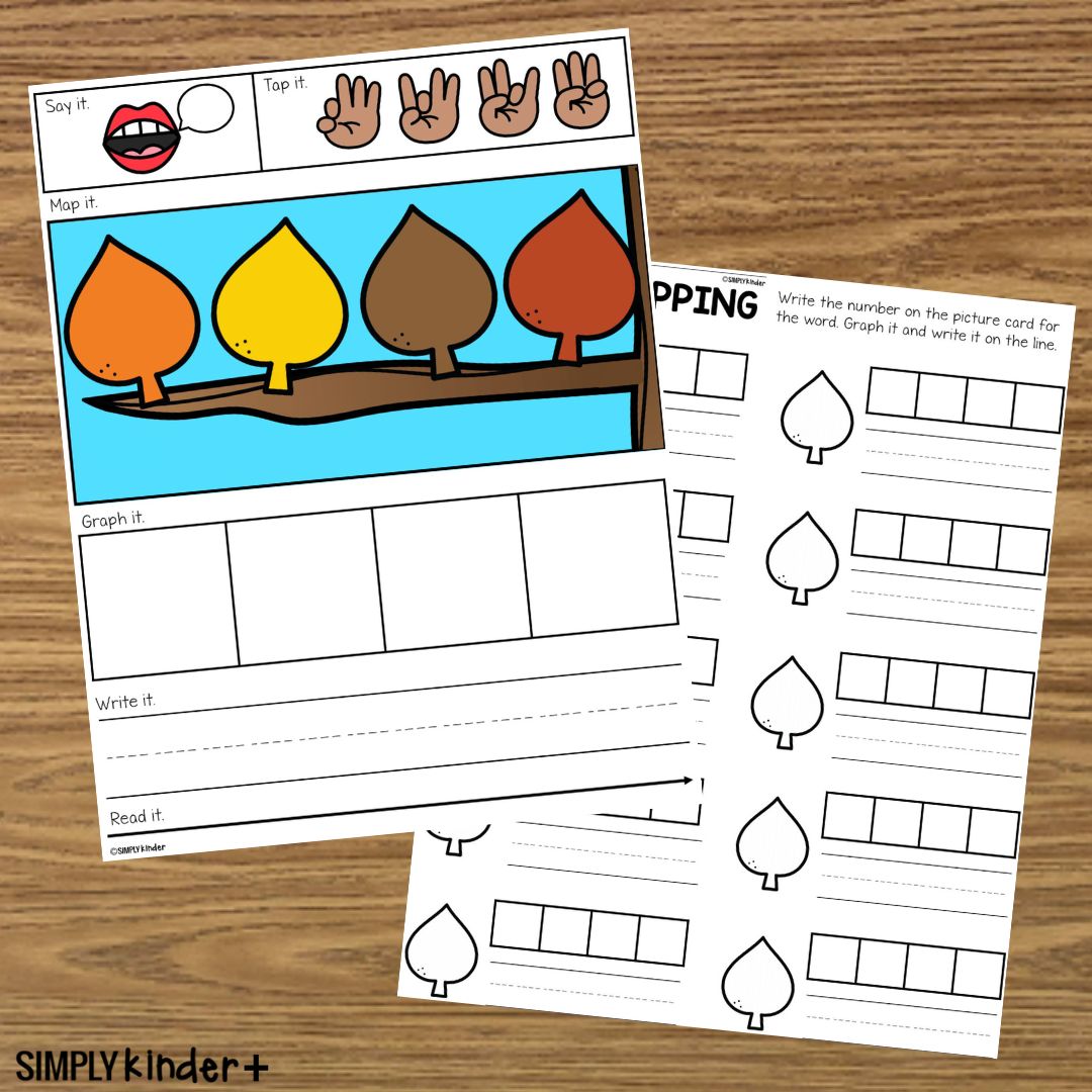 Leaves Fall Word Mapping - Simply Kinder + Printable Membership