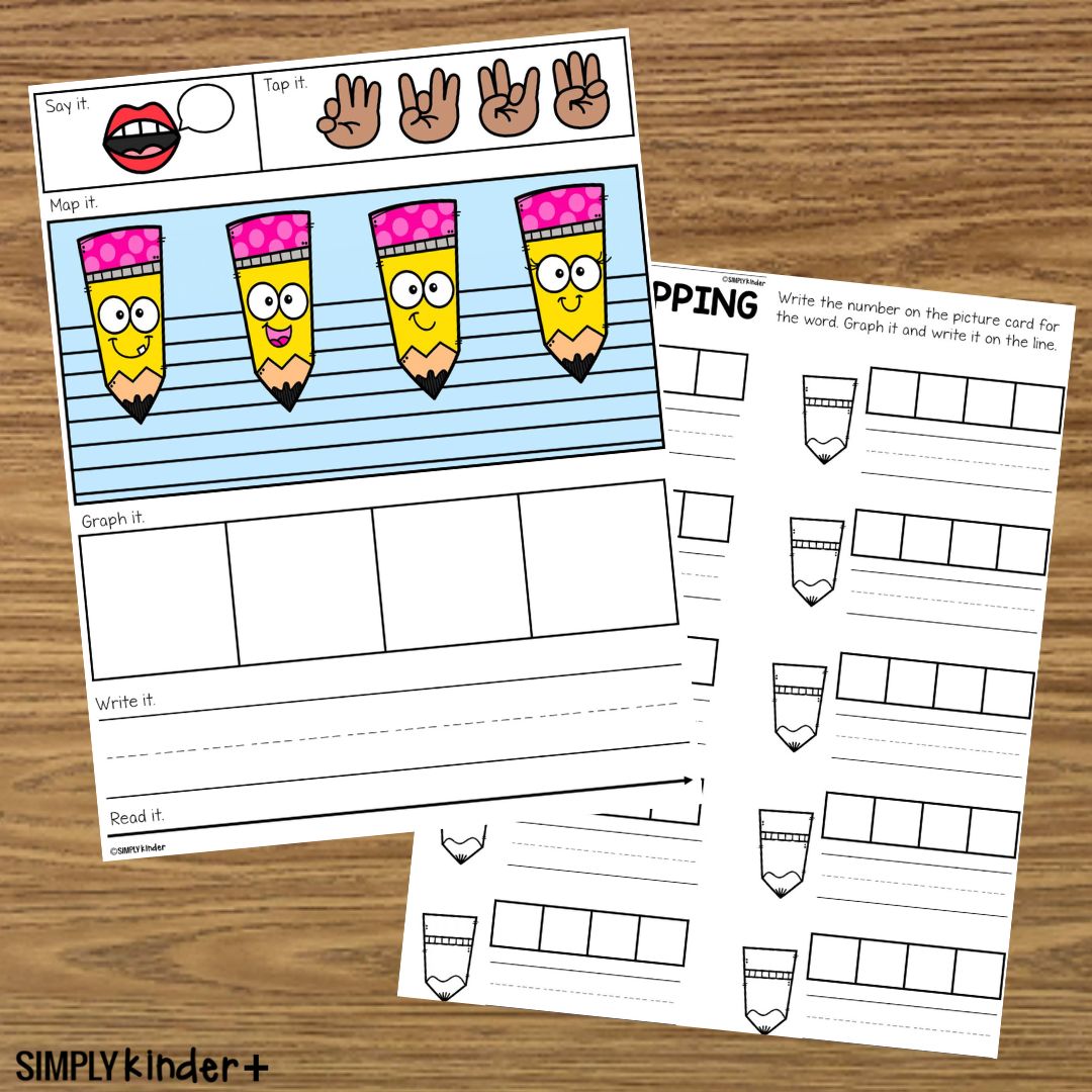 Pencils Fall Word Mapping - Simply Kinder Plus