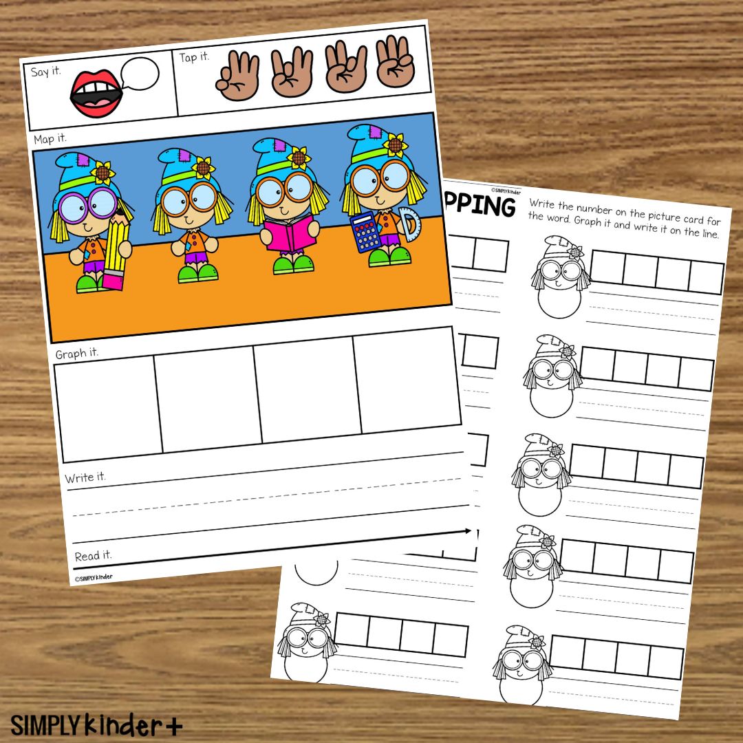 Scarecrows Fall Word Mapping - Simply Kinder + Printable Membership
