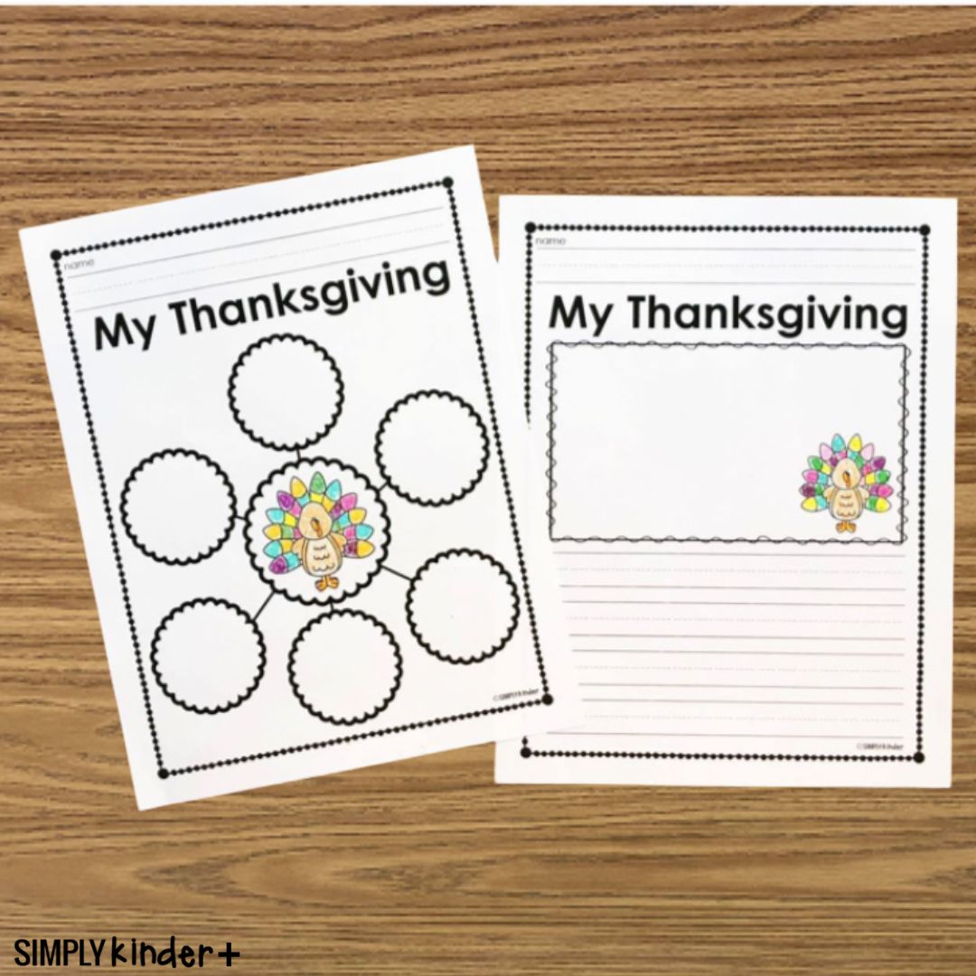 Turkey Reflection Writing Activity - Simply Kinder + Printable Membership