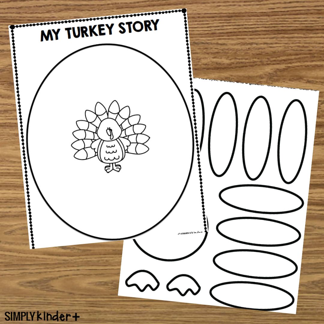 My Turkey Story Cut and Glue Writing - Simply Kinder + Printable Membership