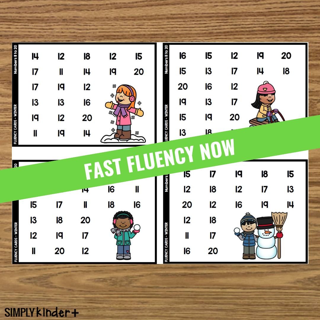 Numbers 11 to 20 Kindergarten Fluency - Winter - Simply Kinder ...