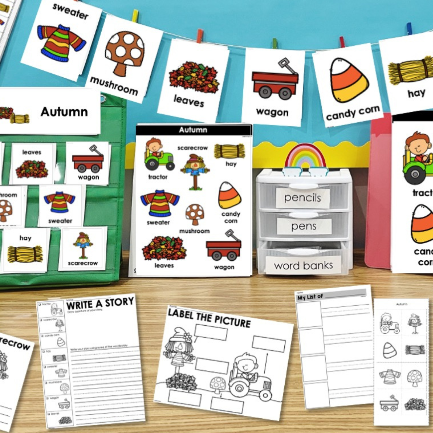 Autumn Word Posters - Word Bank Writing Center - Simply Kinder ...