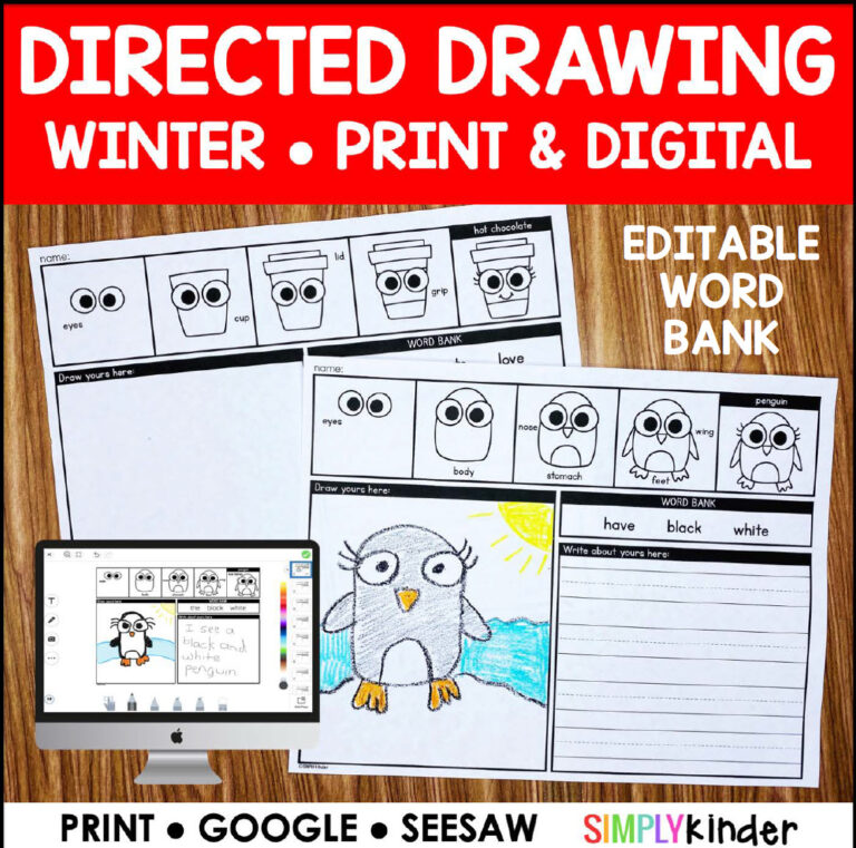 Winter Directed Drawings - Simply Kinder + Printable Membership