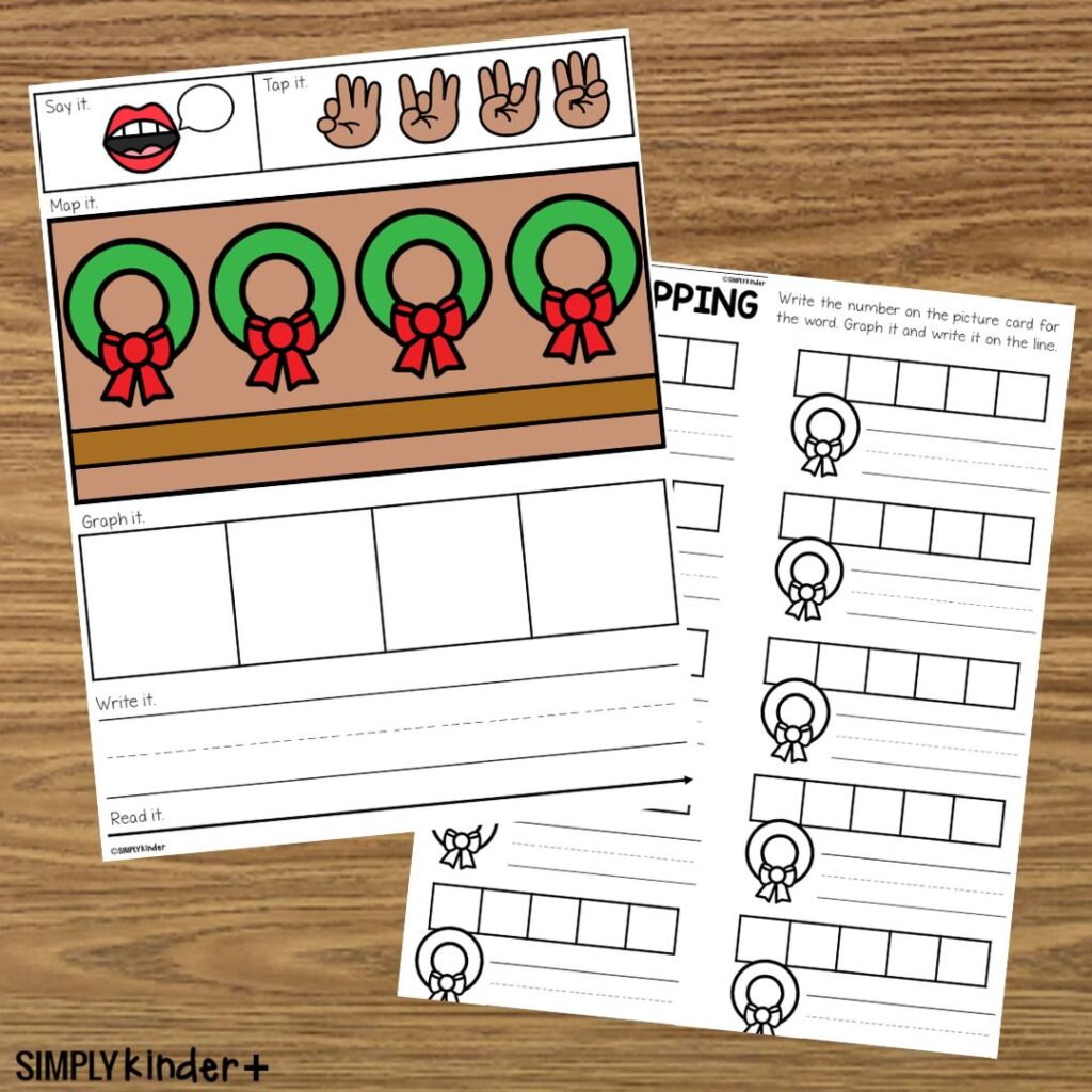 Wreaths - Winter Word Mapping - Simply Kinder + Printable Membership