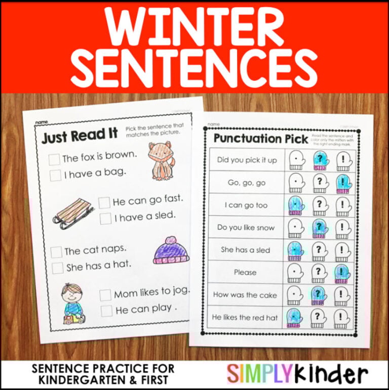 Winter Sentences - Simply Kinder Plus